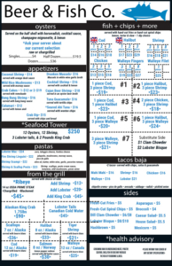 Menu – Beer and Fish Company